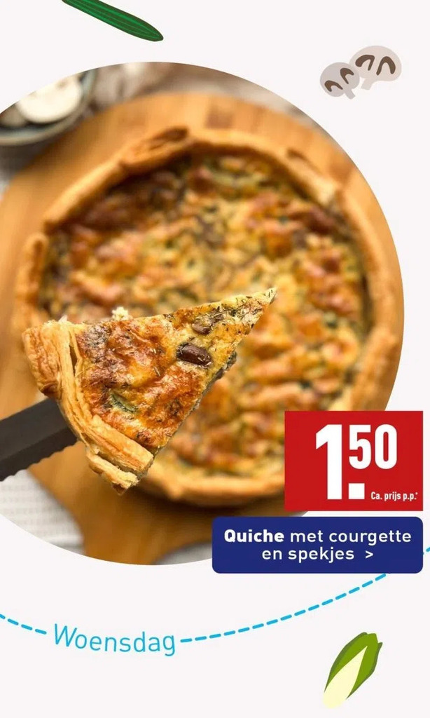 Quiche met courgette en spekjes aanbieding bij ALDI