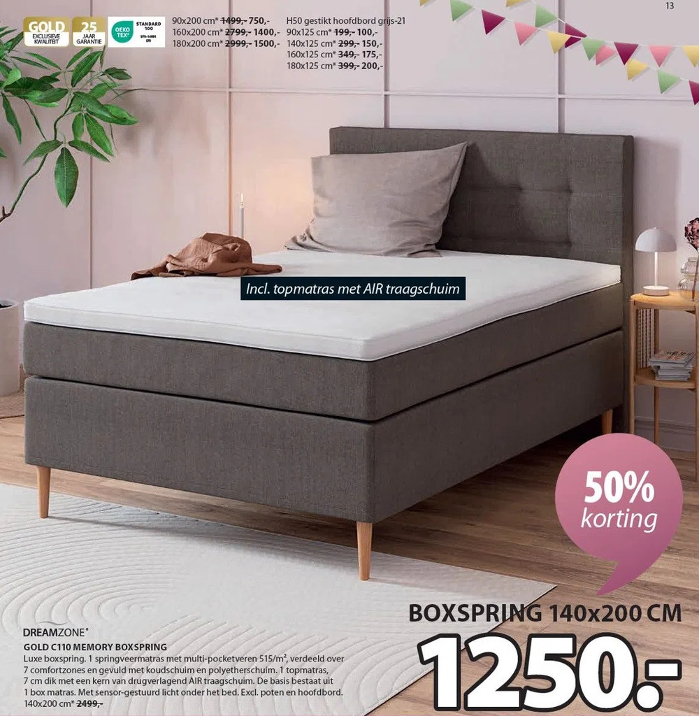 Dreamzoneⓡ gold c110 memory boxspring aanbieding bij Jysk