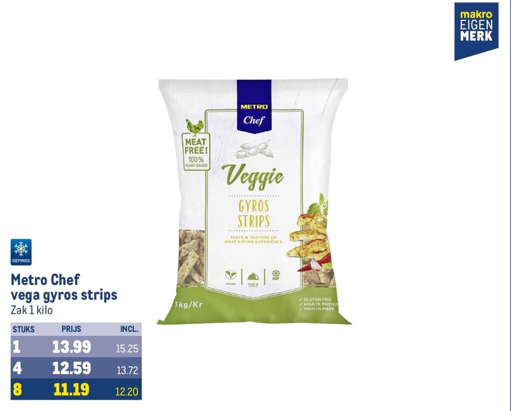 Metro Chef vega gyros strips aanbieding bij Makro