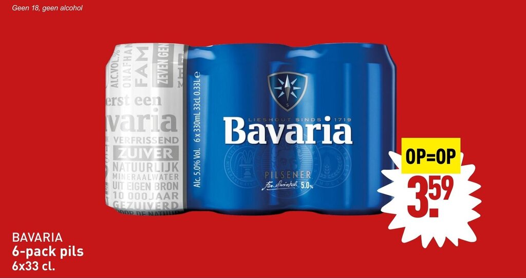 BAVARIA 6-pack pils 6x33 cl. aanbieding bij ALDI