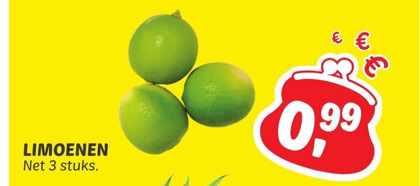LIMOENEN Net 3 stuks. aanbieding bij Dekamarkt