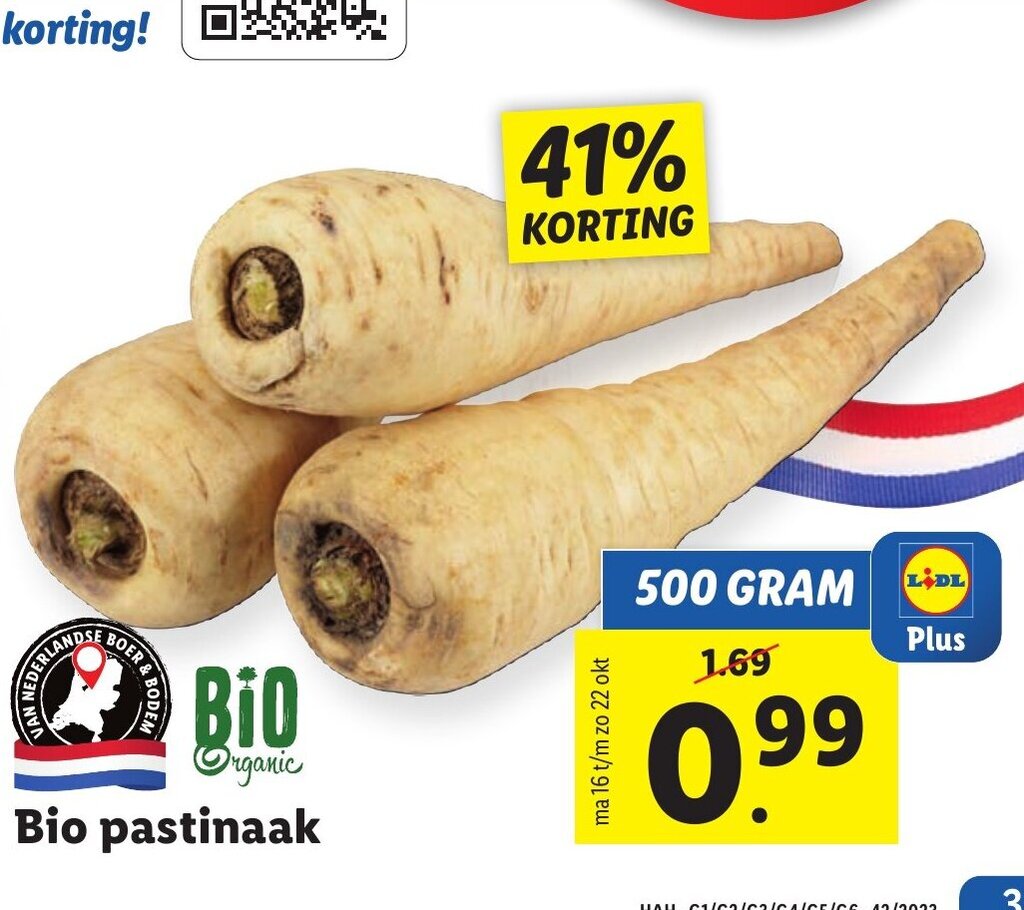 Bio pastinaak 500g aanbieding bij Lidl