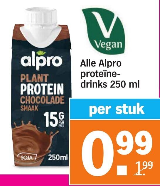 Alle Alpro protein-drinks 250 ml aanbieding bij Albert Heijn