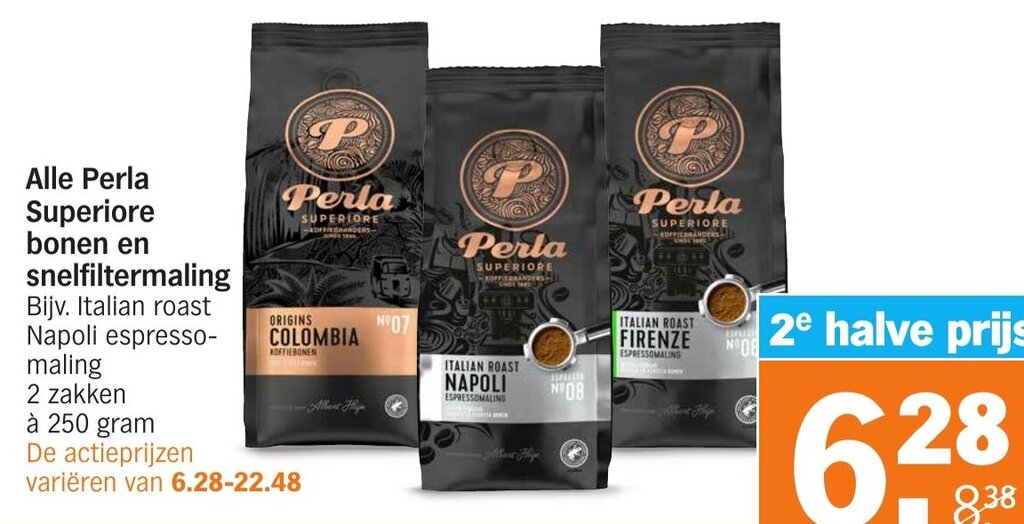 Alle Perla Superiore bonen en snelfiltermaling 250g aanbieding bij ...