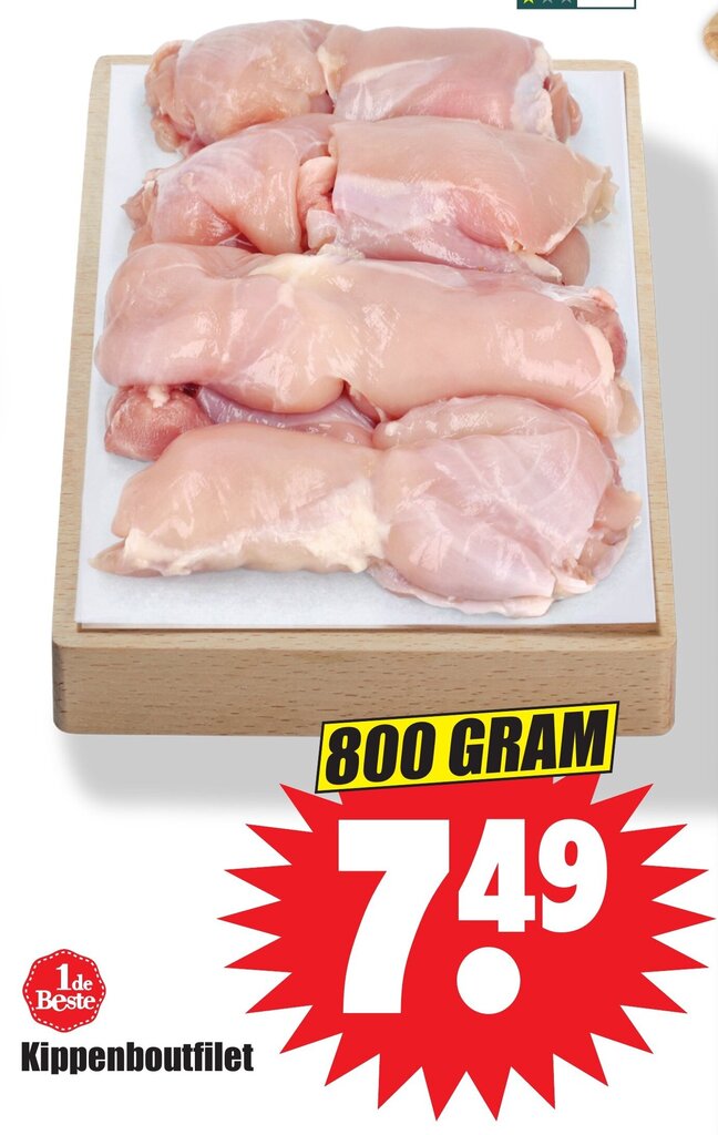 Kippenboutfilet 800 gram aanbieding bij Dirk