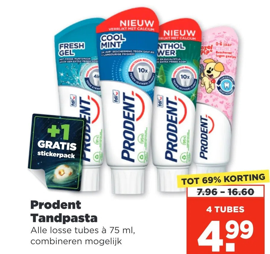 Prodent tandpasta aanbieding bij PLUS