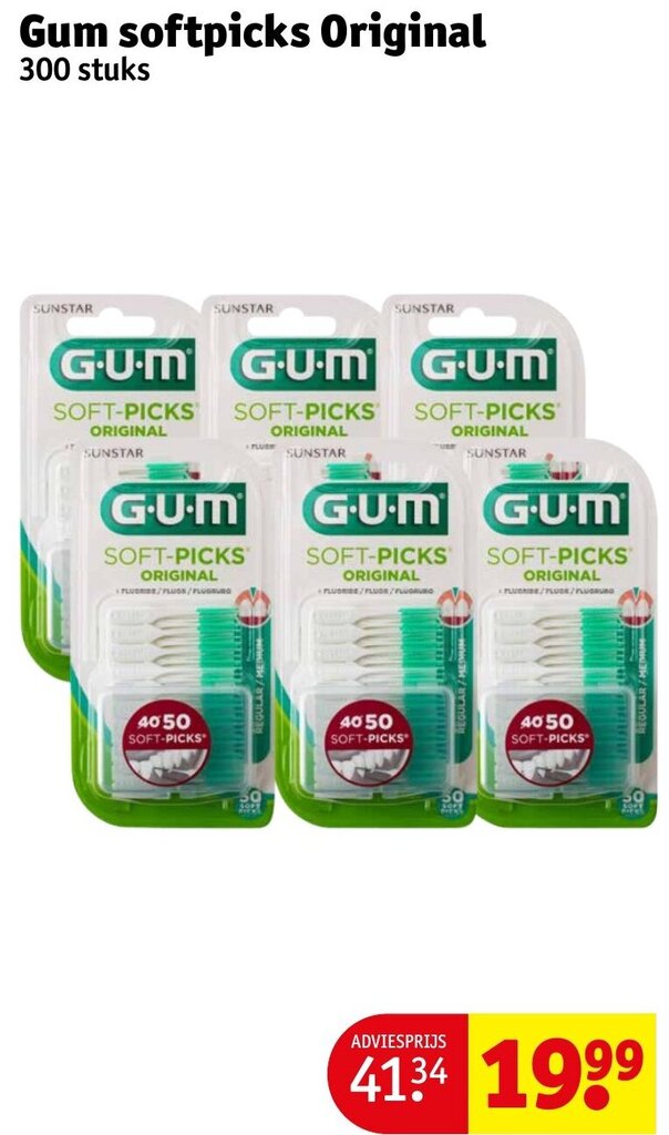 Gum softpicks Original 300 stuks aanbieding bij Kruidvat