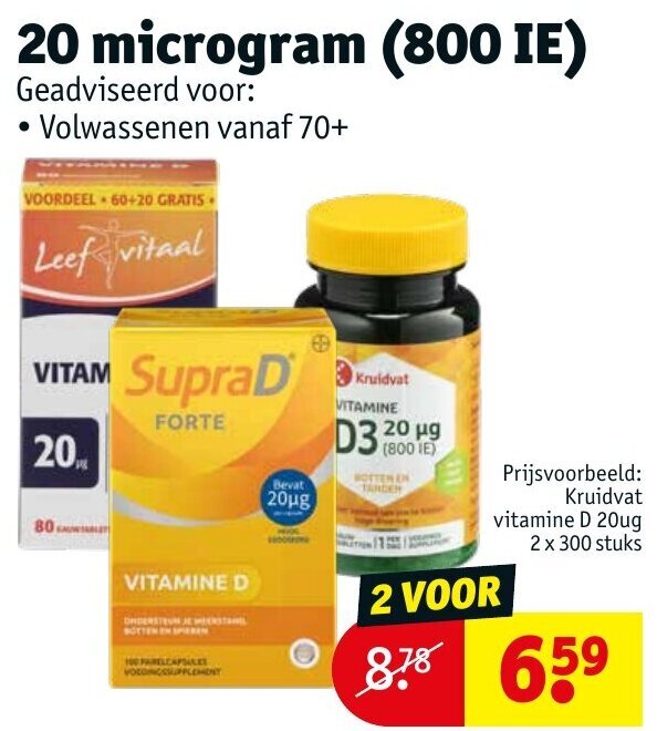 20 microgram (800 IE) aanbieding bij Kruidvat
