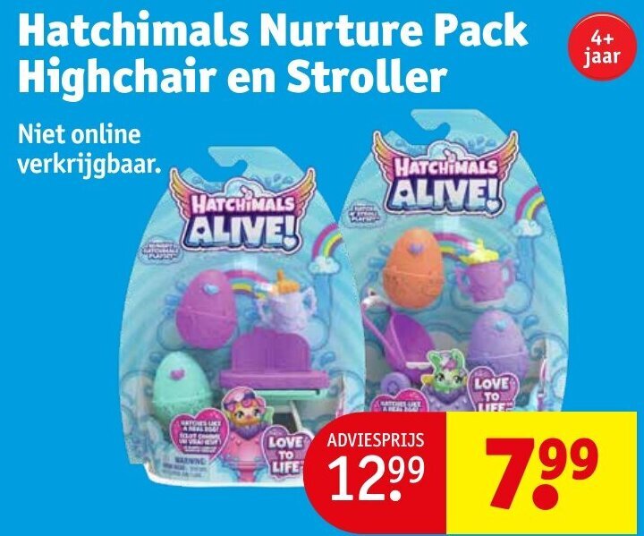 Hatchimals Nurture Pack Highchair en Stroller aanbieding bij Kruidvat