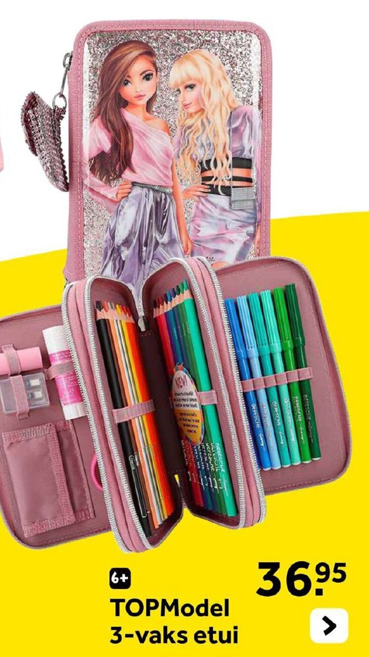 TOPModel 3-vaks etui aanbieding bij Intertoys