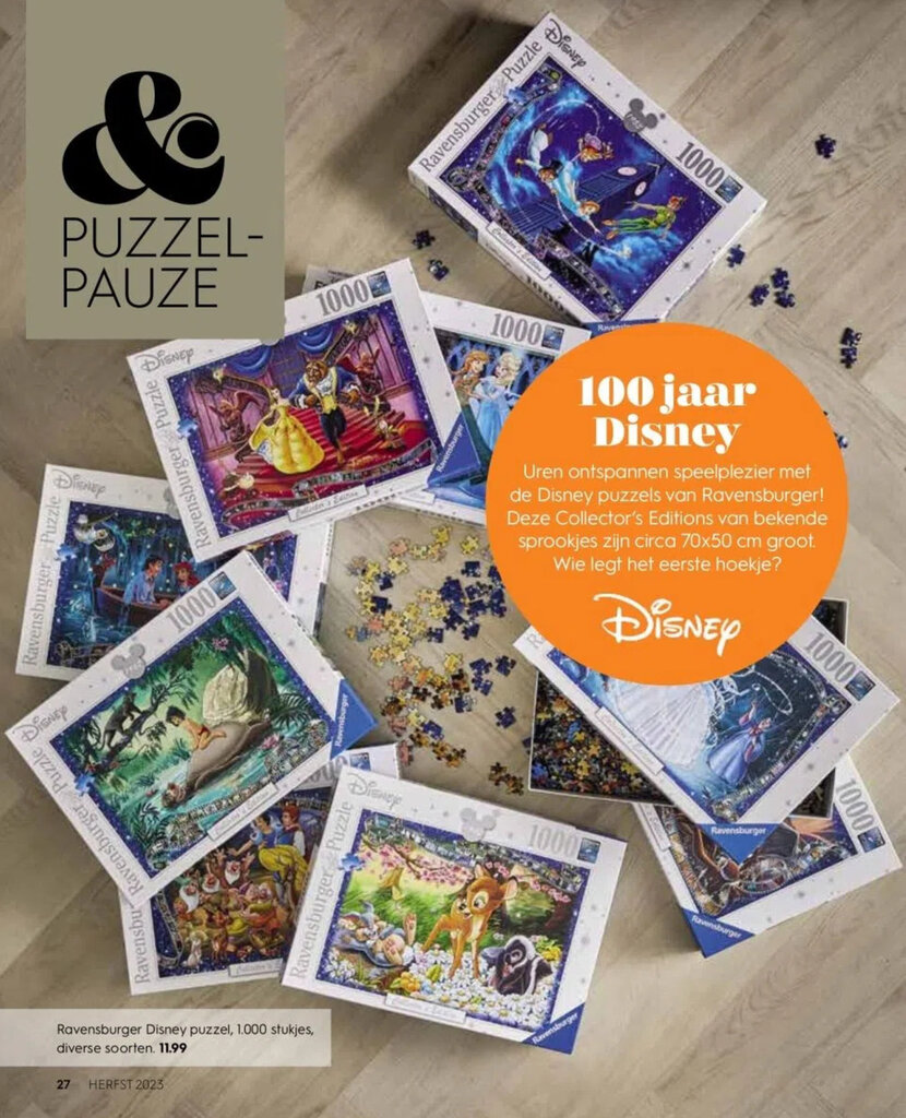 Ravensburger Disney puzzel, 1.000 stukjes, diverse soorten aanbieding bij Blokker
