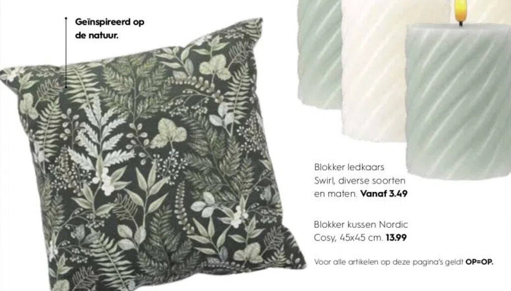 Blokker kussen Nordic Cosy, 45 x 45 cm aanbieding bij Blokker
