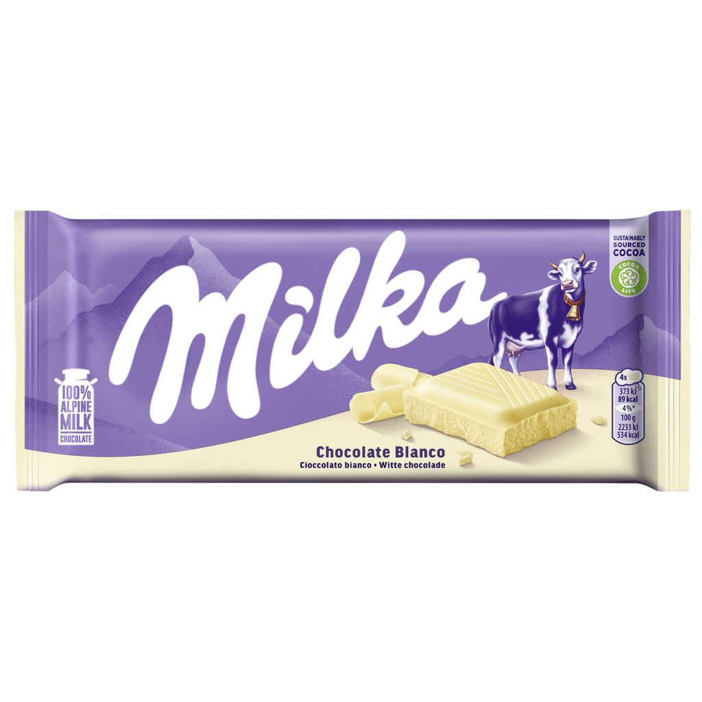 Milka chocoladereep wit aanbieding bij Dekamarkt