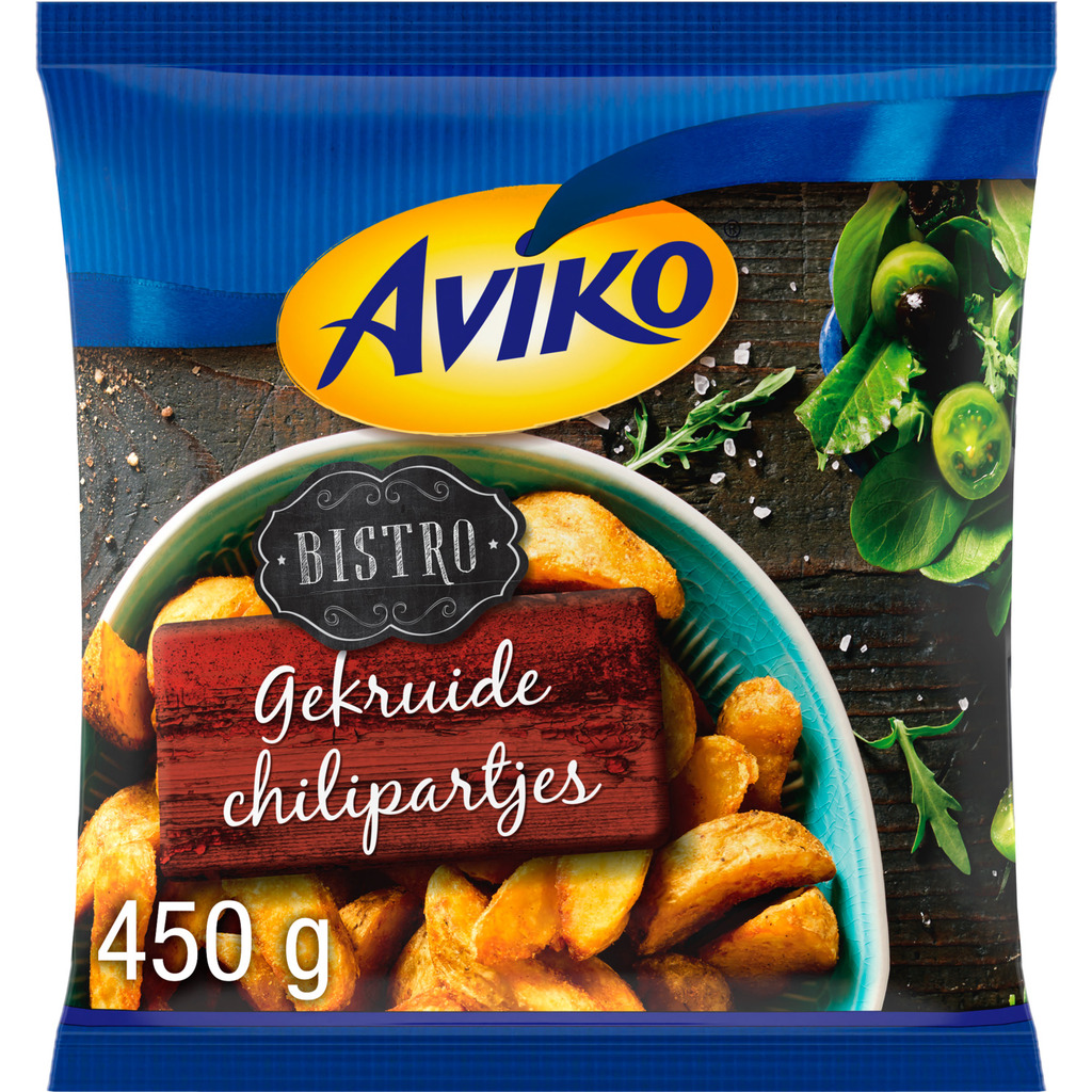 Aviko gekruide aardappel chili partjes 1+1 GRATIS aanbieding bij Dekamarkt