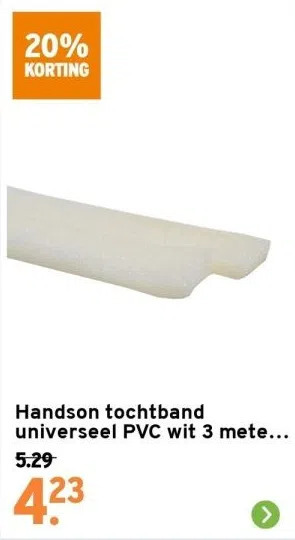 Handson tochtband universeel pvc wit 3 meter 2 stuks aanbieding bij GAMMA
