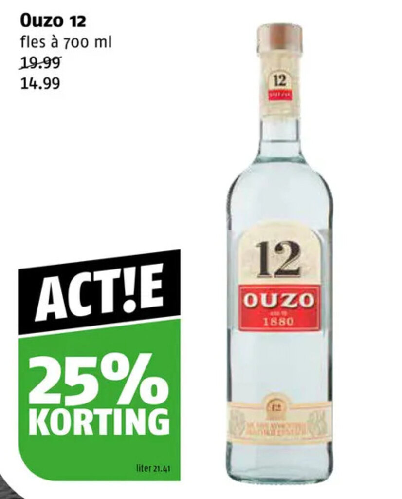 Ouzo 12 700ml aanbieding bij Poiesz