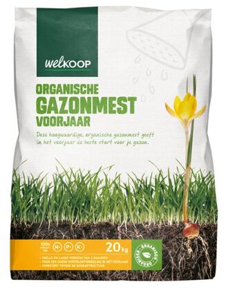 Welkoop organische voorjaar - gazonmeststof - 20 kg aanbieding bij Welkoop