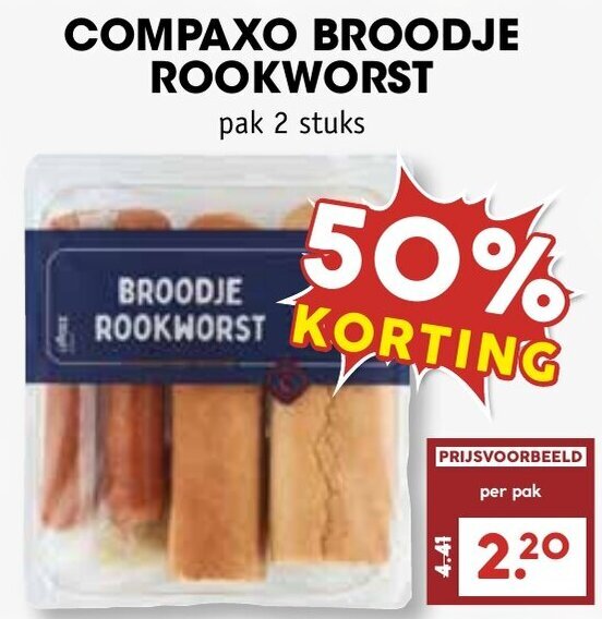 COMPAXO BROODJE ROOKWORST aanbieding bij De Boerenschuur