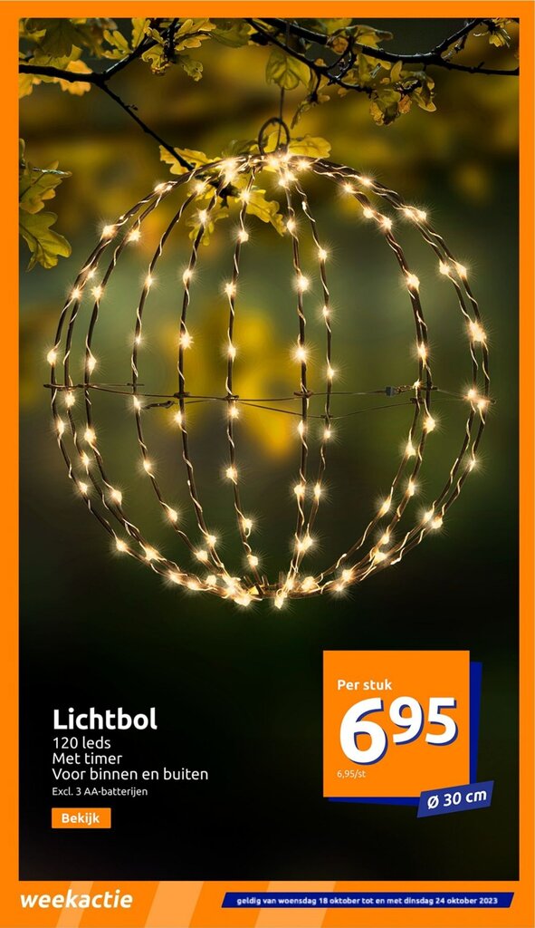 Lichtbol 30 cm aanbieding bij Action