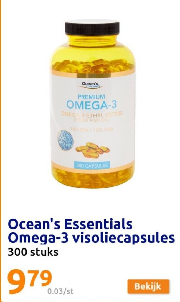 Ocean's Essentials Omega-3 visoliecapsules aanbieding bij Action