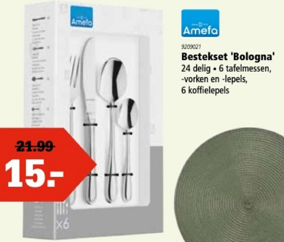 Amefa Bestek Bologna aanbieding bij Marskramer