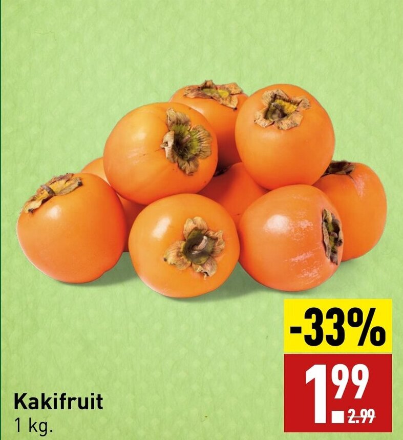 Kakifruit 1 kg. aanbieding bij ALDI