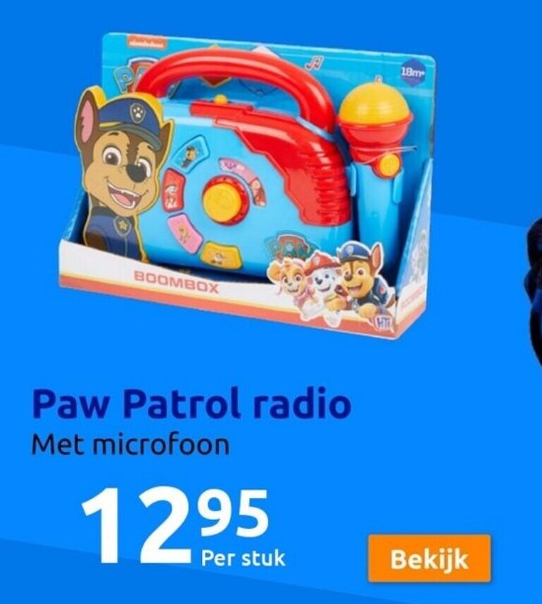 Paw Patrol radio Met microfoon aanbieding bij Action