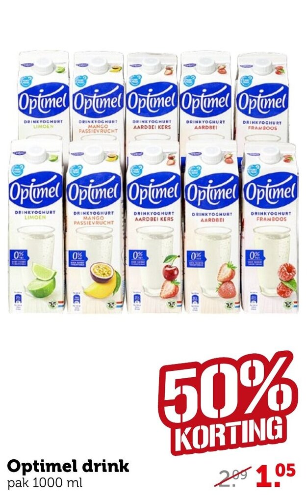 Optimel drink pak 1000 ml aanbieding bij Coop