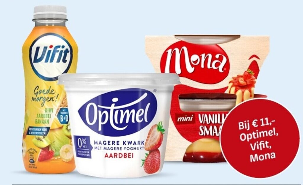 Optimel, Vifit, Mona aanbieding bij Hoogvliet