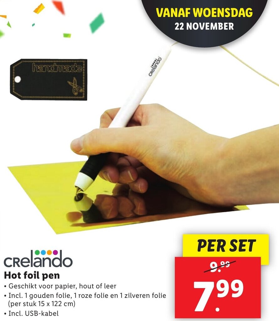 Crelando Hot foil pen aanbieding bij Lidl