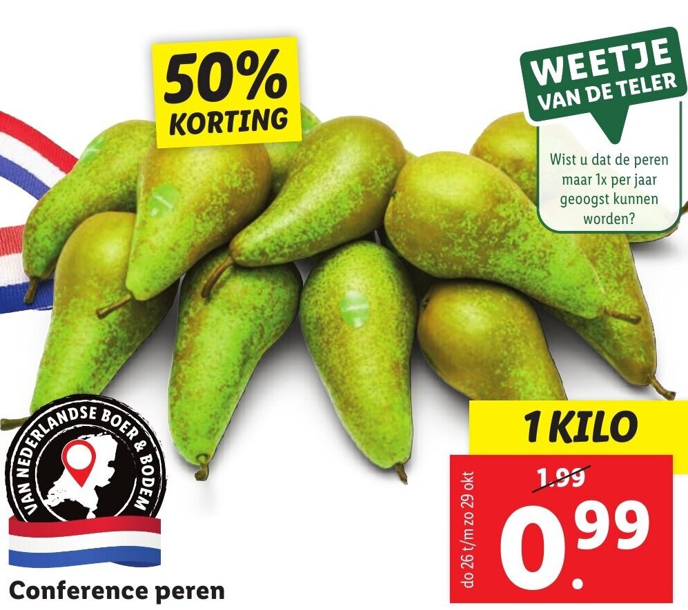 Conference peren 1 kilo aanbieding bij Lidl