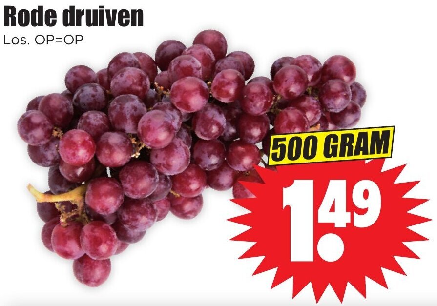 Rode druiven 500 GRAM aanbieding bij Dirk