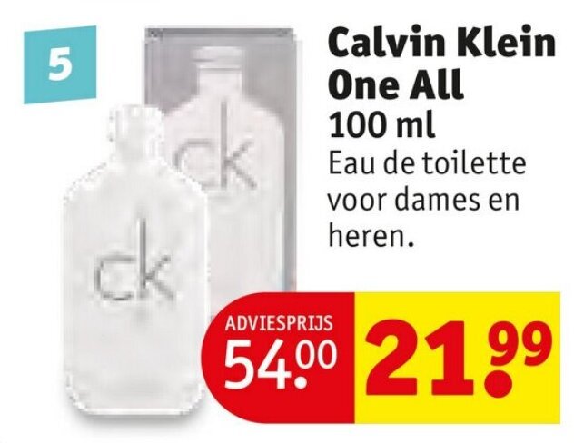 Calvin Klein One All 100 ml aanbieding bij Kruidvat