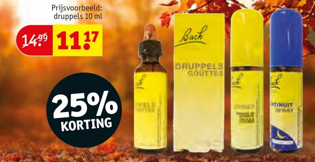 Bach druppels 10 ml aanbieding bij Kruidvat