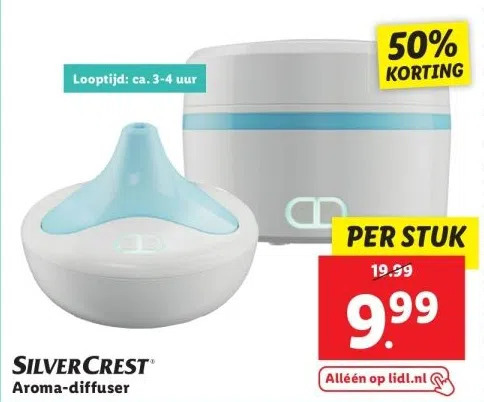 Silvercrestⓡ aroma-diffuser aanbieding bij Lidl