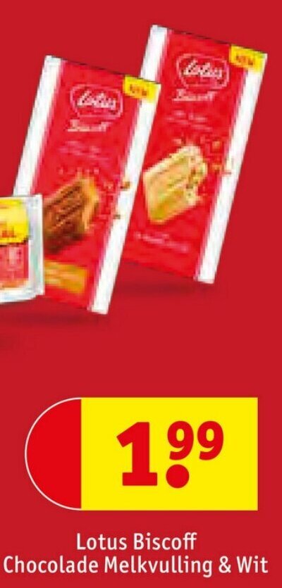 Lotus Biscoff Chocolade Melkvulling & Wit aanbieding bij Kruidvat