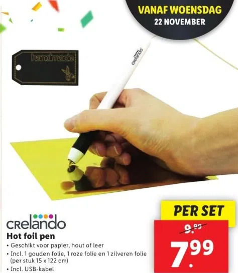 Hot foil pen aanbieding bij Lidl