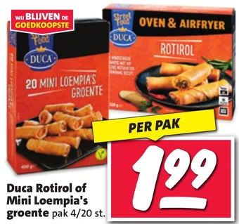Duca Rotirol of Mini Loempia's groente aanbieding bij Nettorama