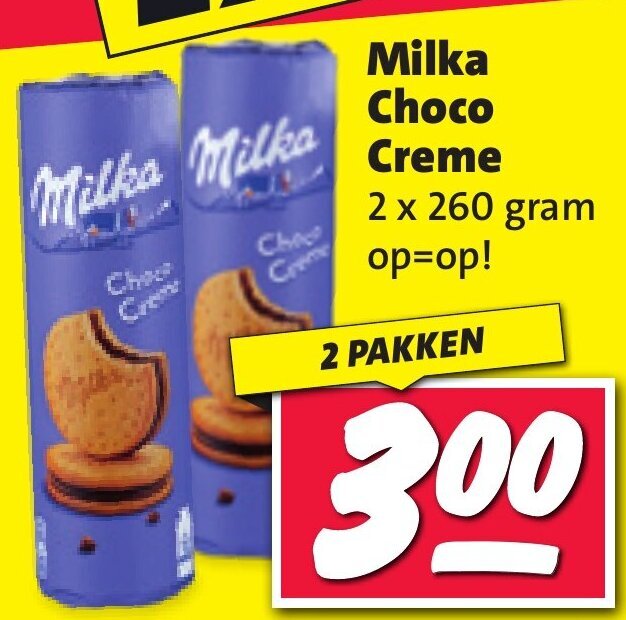 Milka Choco Creme 2 x 260 gram aanbieding bij Nettorama