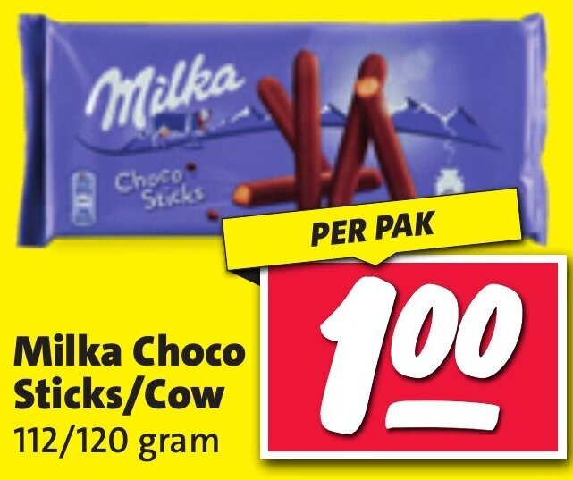 Milka Choco Sticks/Cow 112/120 gram aanbieding bij Nettorama