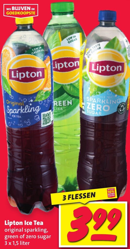 Lipton Ice Tea 3 x 1,5 liter aanbieding bij Nettorama