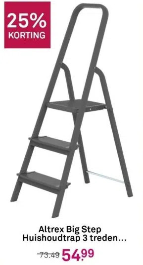 Altrex big step huishoudtrap 3 treden zwart aanbieding bij Karwei