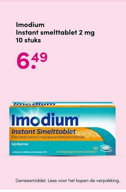 Imodium Instant Smelttablet 2 Mg 10 Stuks aanbieding bij Drogisterij Visser