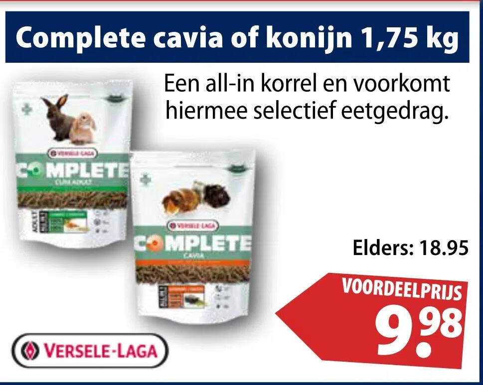 Complete cavia of konijn 1,75 kg aanbieding bij Huisdier Voordeelshop