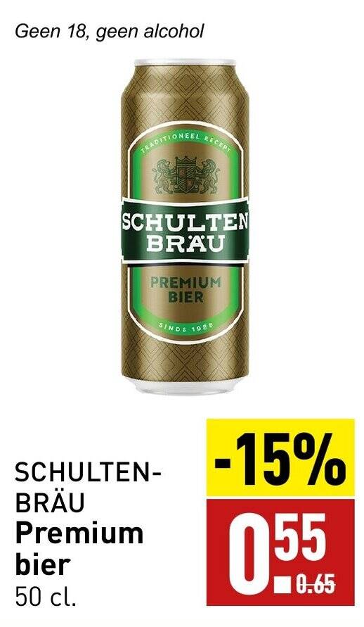 SCHULTENbier BRÄU Premium bier 50 cl aanbieding bij ALDI