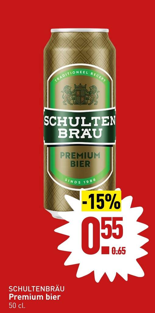 SCHULTENBRÄU Premium bier 50 cl. aanbieding bij ALDI