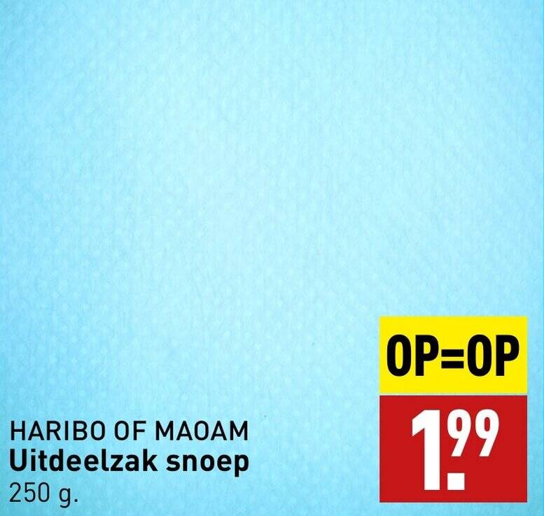 HARIBO OF MAOAM Uitdeelzak snoep 250 g. aanbieding bij ALDI