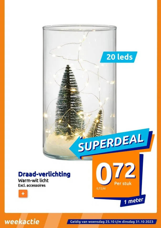 Draad verlichting aanbieding bij Action