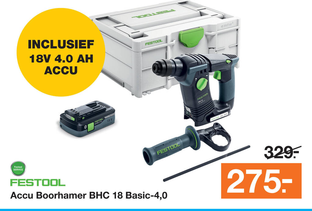 Accu Boorhamer BHC 18 Basic-4,0 aanbieding bij BOUWMAAT
