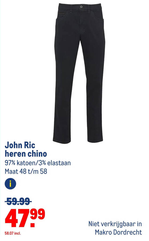 John ric heren chino aanbieding bij Makro